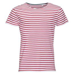 SOLS - "Miles" T-Shirt Rundhalsausschnitt f&uuml;r Herren (Wei&szlig;/Rot)