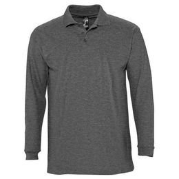 SOLS - "Winter II" Poloshirt f&uuml;r Herren Lang&auml;rmlig (Dunkelgraue Melange)