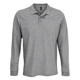 SOLS - Poloshirt f&uuml;r Herren/Damen Unisex Lang&auml;rmlig (Grau meliert)