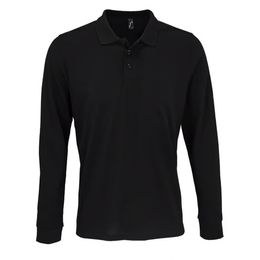 SOLS - Poloshirt f&uuml;r Herren/Damen Unisex Lang&auml;rmlig (Schwarz)