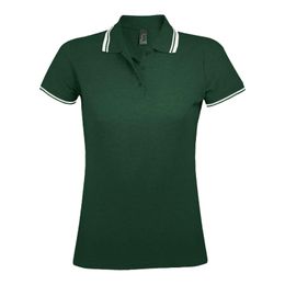 SOLS - "Pasadena" Poloshirt f&uuml;r Damen (Tannengr&uuml;n/Wei&szlig;)