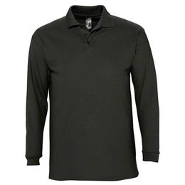 SOLS - "Winter II" Poloshirt f&uuml;r Herren/Damen Unisex Lang&auml;rmlig (Schwarz)
