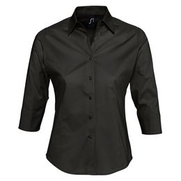 SOLS Damen Effect Bluse / Arbeitsbluse, 3/4-&Auml;rmel (Schwarz)