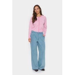 Saint Tropez Strickjacke Gerade Passform pink white