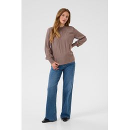 Kaffe Langarm-Bluse KAdina Regular fit beige