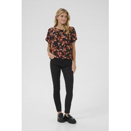Kaffe Kurzarm-Bluse Relaxed fit Red Flower floral