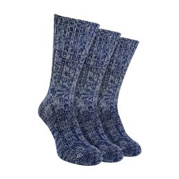 3er Pack Herren Warme 100% Wolle Gerippte Socken mit Verst&auml;rktem Fersen- und Zehenbereich