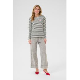 Kaffe Langarm-Shirt Regular fit white black