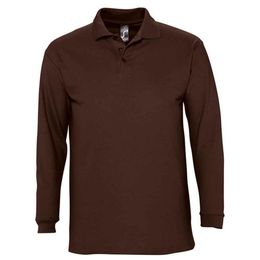 SOLS - "Winter II" Poloshirt f&uuml;r Herren/Damen Unisex Lang&auml;rmlig (Schokolade)