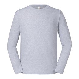 Fruit of the Loom - "Iconic" T-Shirt f&uuml;r Herren/Damen Unisex Lang&auml;rmlig (Grau meliert)