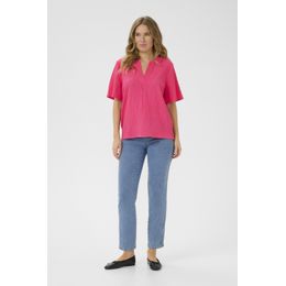 Kaffe Kurzarm-Bluse Regular fit Raspberry pink