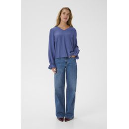 Kaffe Langarm-Bluse KArea Regular fit blue