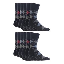 12 Paar Herren Sanfte-Griff Socken mit weitem Bund | Extra breite, elastikfreie Socken