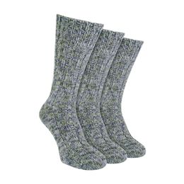 3er Pack Herren warme 100% Wollrippenstr&uuml;mpfe mit verst&auml;rkter Ferse und Zehen