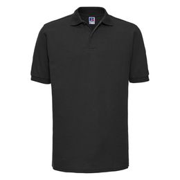 Russel Athletic Russell Herren Ripp Polo-Shirt, Kurzarm (Schwarz)