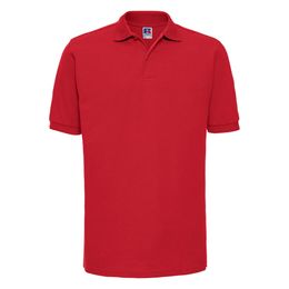 Russel Athletic Russell Herren Ripp Polo-Shirt, Kurzarm (Hellrot)