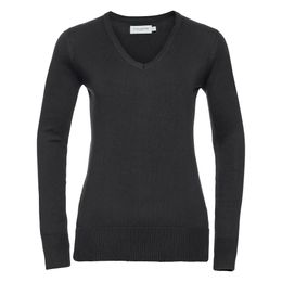 Russel Athletic Russell Collection Damen Strickpullover mit V-Ausschnitt (Schwarz)