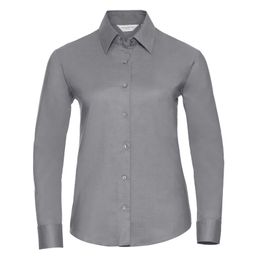 Russel Athletic Russell Collection Easy Care Oxford Bluse, Langarm (Silber)