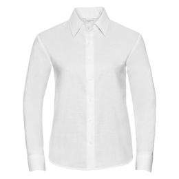 Russel Athletic Russell Collection Easy Care Oxford Bluse, Langarm (Wei&szlig;)
