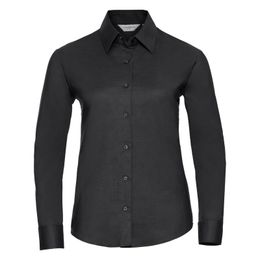 Russel Athletic Russell Collection Easy Care Oxford Bluse, Langarm (Schwarz)