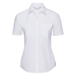 Russel Athletic Russell Collection Poplin Bluse, Kurzarm, pflegeleicht (Wei&szlig;)