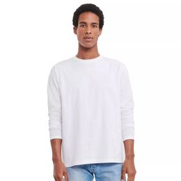 Russel Athletic Russell - "Classic" T-Shirt f&uuml;r Herren/Damen Unisex Lang&auml;rmlig (Wei&szlig;)