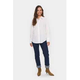 Saint Tropez Langarm - Hemd Oversize fit Ice Bonbon Harts white