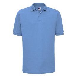 Russel Athletic Russell Herren Ripp Polo-Shirt, Kurzarm (Himmelblau)