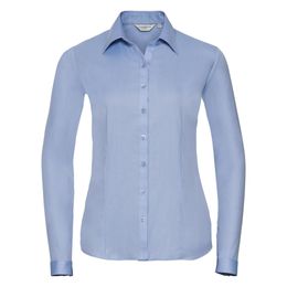 Russel Athletic Russell Damen Bluse / Hemd mit dezentem Fischgr&auml;tenmuster (Hellblau)