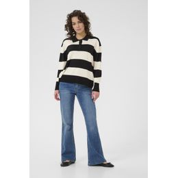 Kaffe Strickpullover KAlizza Baggy fit black offwhite