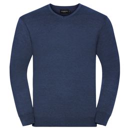 Russel Athletic Russell Collection Strickpullover mit V-Ausschnitt (Denim meliert)