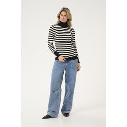 Kaffe Strickpullover Slim fit black offwhite