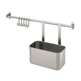 IKEA KUNGSFORS Stange mit 5 Haken + 1 Beh&auml;lter