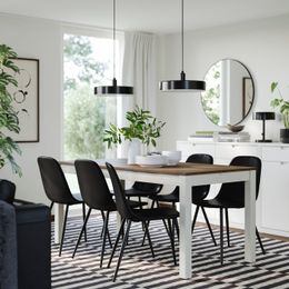 IKEA &Aring;LHULT / NORDMANSSK&Auml;R Tisch und 6 St&uuml;hle