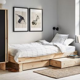 IKEA GLAMBERGET Bettgestell ausziehbar+Aufbewahr.