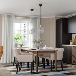 IKEA STRANDTORP / M&Aring;REN&Auml;S Tisch und 6 Armlehnst&uuml;hle