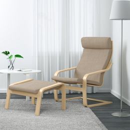 IKEA PO&Auml;NG Sessel und Hocker