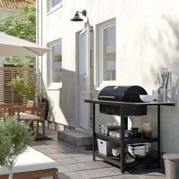 IKEA GRILLSK&Auml;R Kohlegrill mit 2 Beistelltischen