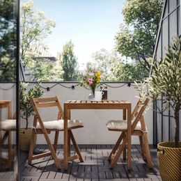 IKEA N&Auml;MMAR&Ouml; Tisch + 2 Klappst&uuml;hle/au&szlig;en