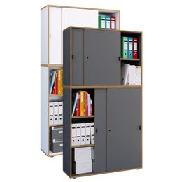 Vcm Holz B&uuml;roschrank Ordner Aktenschrank B&uuml;rom&ouml;bel Schrank Salia 5-fach Breite 100 cm Schiebet&uuml;ren