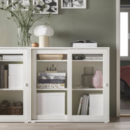 IKEA VIHALS Vitrine mit Schiebet&uuml;ren