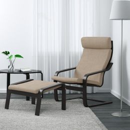 IKEA PO&Auml;NG Sessel und Hocker