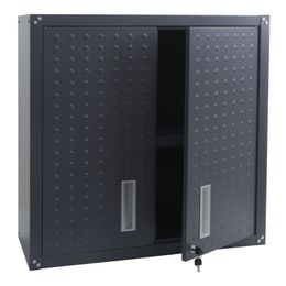 H&auml;ngeschrank MCW-O52, Wandschrank Lagerschrank B&uuml;cherschrank, abschlie&szlig;bar Stahl 77x77x31cm ~ dunkelgrau