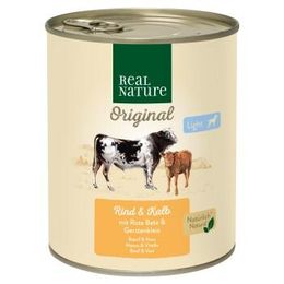 REAL NATURE Light Nassfutter Hund, Adult, Rind und Kalb 24x800 g