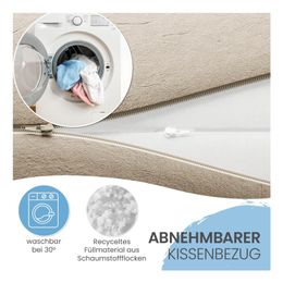 R&uuml;ckenkissen mit Armlehnen Creme