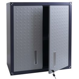 H&auml;ngeschrank MCW-O52, Wandschrank Lagerschrank B&uuml;cherschrank, abschlie&szlig;bar Stahl 77x77x31cm ~ hellgrau/dunkelgrau