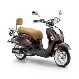 Luxxon Motorroller Cruiser - Retro City Roller Vintage mit 50 ccm - 3 PS f&uuml;r max. 45 kmh, E5, coffee