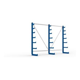 META Langgutregal System ATLAS ST einseitig 3 St&auml;nder Enzianblau 2000 x 500 x 2700mm + 500 mm bis 150 mm (97843)