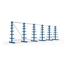 META Langgutregal System ATLAS ST doppelseitig 6 St&auml;nder Enzianblau 2000 x 500 x 6750 mm 2 x 500 mm bis 150 mm (20097850)