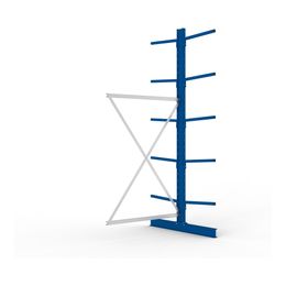 META Kragarmregal Anbau IPE120 doppelseitig 3000 x 1300 x 1200 mm Enzianblau + 10 Armen je St&auml;nder (4026212276800)
